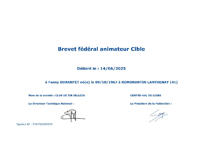 Nouveaux diplômés au CTS :: Club de Tir Sellois